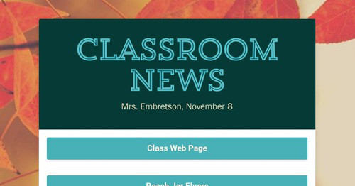 Classroom News | Smore Newsletters