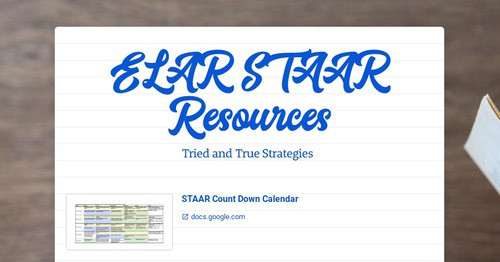 ELAR STAAR Resources | Smore Newsletters