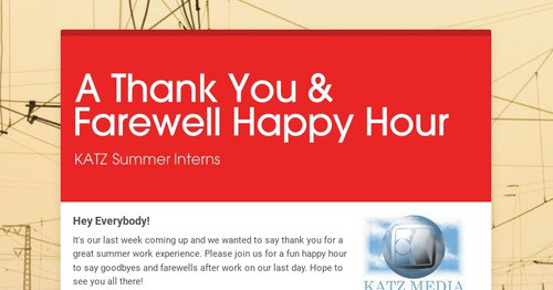 A Thank You & Farewell Happy Hour | Smore Newsletters