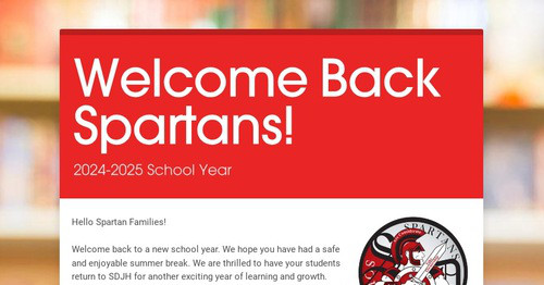 Welcome Back Spartans!