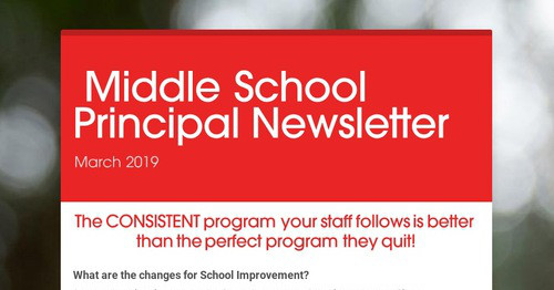 Middle School Principal Newsletter | Smore Newsletters