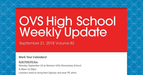 OVS High School Weekly Update | Smore Newsletters for Education