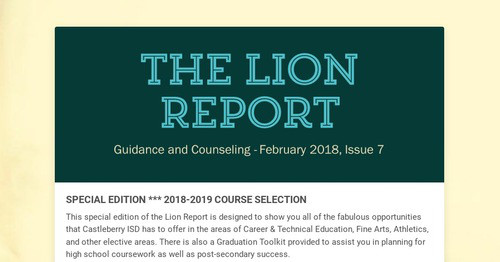 The Lion Report | Smore Newsletters for Education