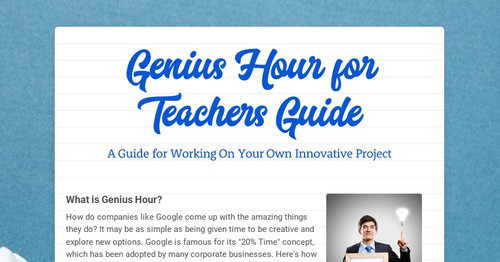 Genius Hour for Teachers Guide