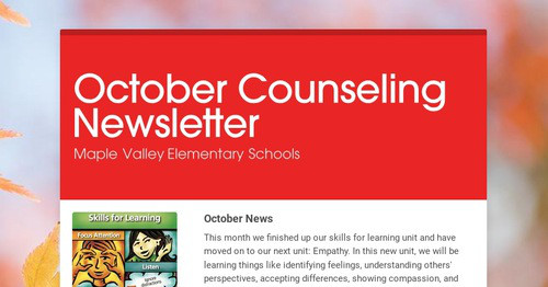October Counseling Newsletter | Smore Newsletters