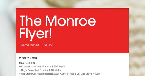 The Monroe Flyer! | Smore Newsletters for Education