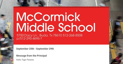 McCormick Middle School | Smore Newsletters for Education