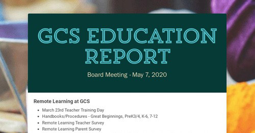GCS Education Report | Smore Newsletters for Education