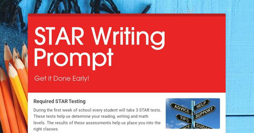 STAR Writing Prompt | Smore Newsletters