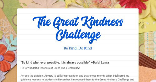 The Great Kindness Challenge | Smore Newsletters