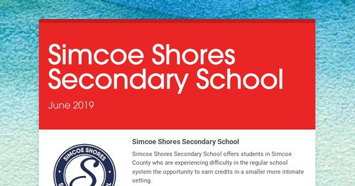 Simcoe Shores Secondary School | Smore Newsletters