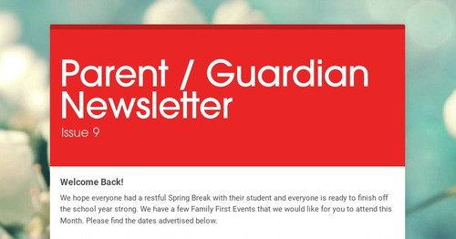 Parent / Guardian Newsletter | Smore Newsletters