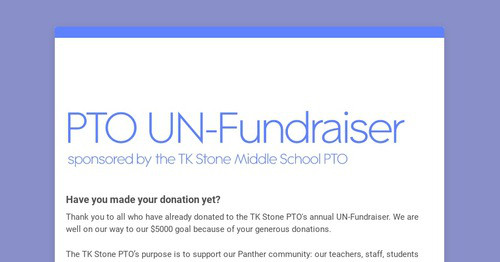 PTO UN-Fundraiser | Smore Newsletters