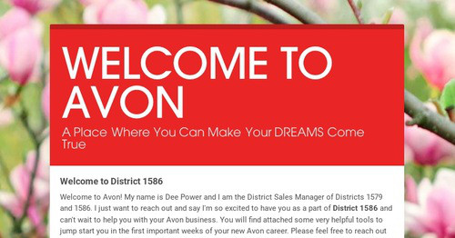 WELCOME TO AVON | Smore Newsletters