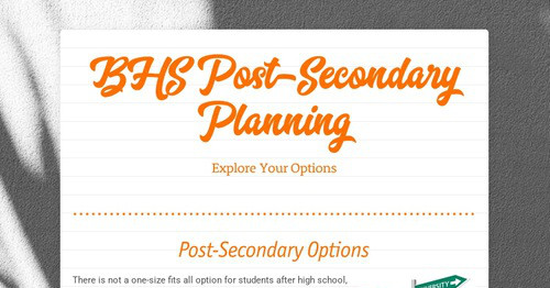 Post-Secondary Planning | Smore Newsletters for Education