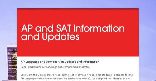 AP and SAT Information and Updates | Smore Newsletters for Education