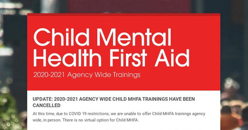 Child Mental Health First Aid | Smore Newsletters