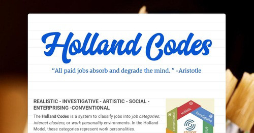 Holland Codes | Smore Newsletters