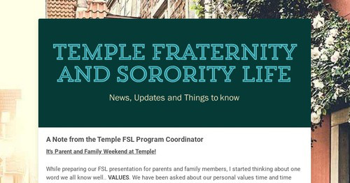 Temple Fraternity and Sorority Life | Smore Newsletters