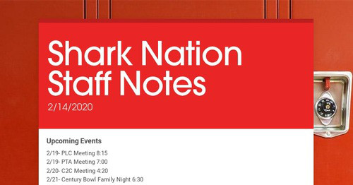 Shark Nation Staff Notes | Smore Newsletters for Education