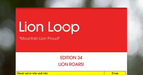 Lion Loop | Smore Newsletters