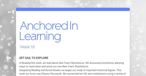 Anchored In Learning | Smore Newsletters