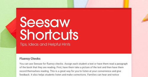 Seesaw Shortcuts