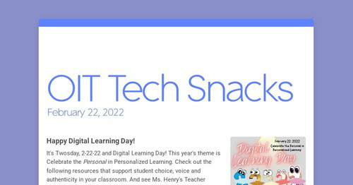 OIT Tech Snacks | Smore Newsletters for Education