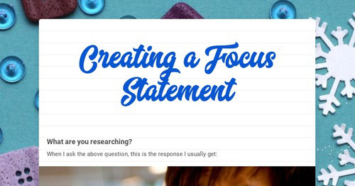 Creating a Focus Statement | Smore Newsletters