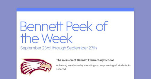 Bennett Peek of the Week