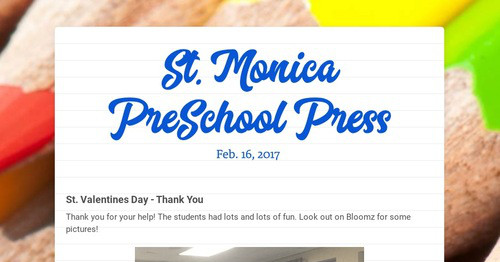 St. Monica PreSchool Press | Smore Newsletters