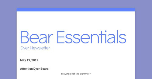 Bear Essentials | Smore Newsletters for Education