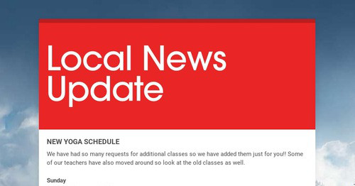Local News Update | Smore Newsletters