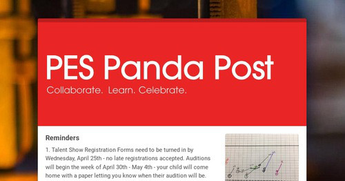 PES Panda Post | Smore Newsletters for Education