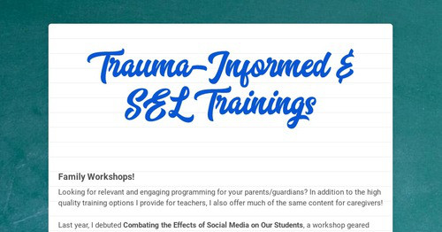 Trauma-Informed & SEL Trainings | Smore Newsletters for Business