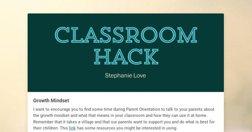 Classroom Hack | Smore Newsletters