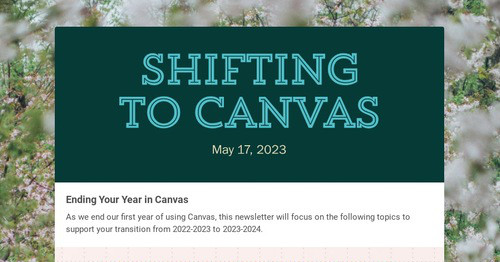 Shifting to Canvas