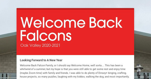 Welcome Back Falcons | Smore Newsletters for Education