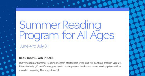 Summer Reading Program for All Ages | Smore Newsletters