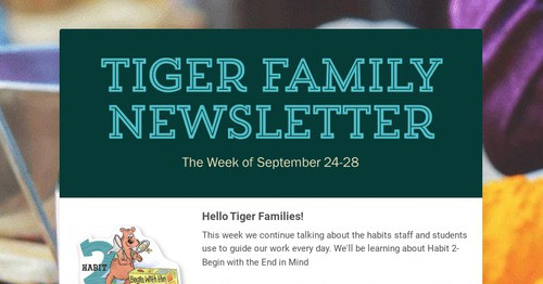 Tiger Family Newsletter | Smore Newsletters