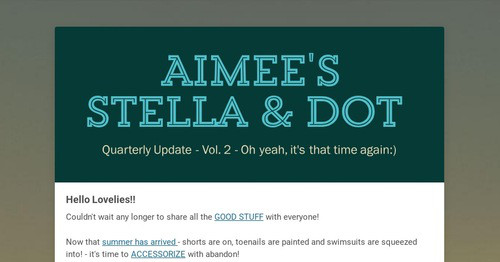 Aimee's Stella & Dot | Smore Newsletters