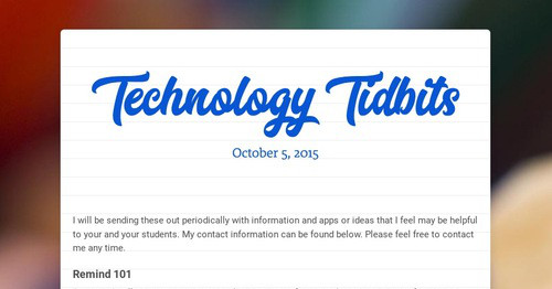 Technology Tidbits | Smore Newsletters
