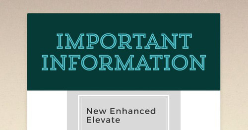 Important Information | Smore Newsletters