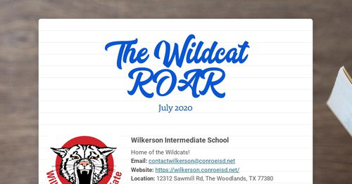 The Wildcat ROAR | Smore Newsletters