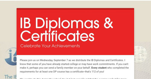 IB Diplomas & Certificates