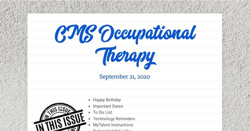 CMS Occupational Therapy | Smore Newsletters