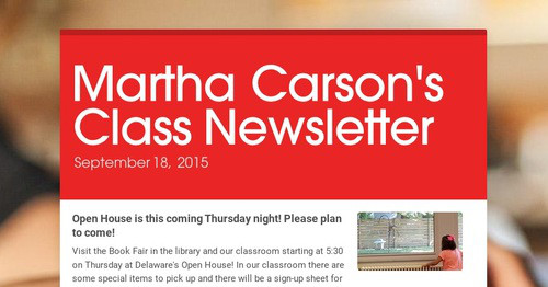 Martha Carson's Class Newsletter | Smore Newsletters