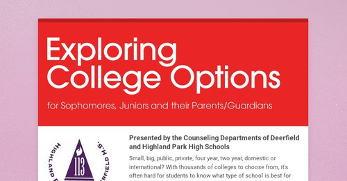 Exploring College Options | Smore Newsletters for Education