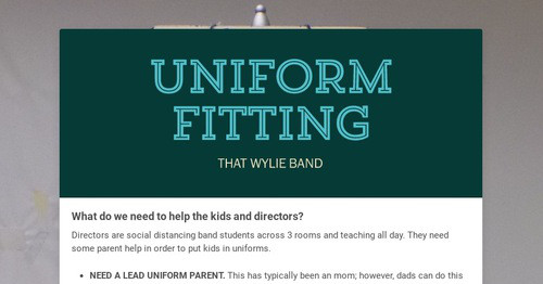 UNIFORM FITTING | Smore Newsletters