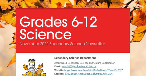 Grades 6-12 Science | Smore Newsletters